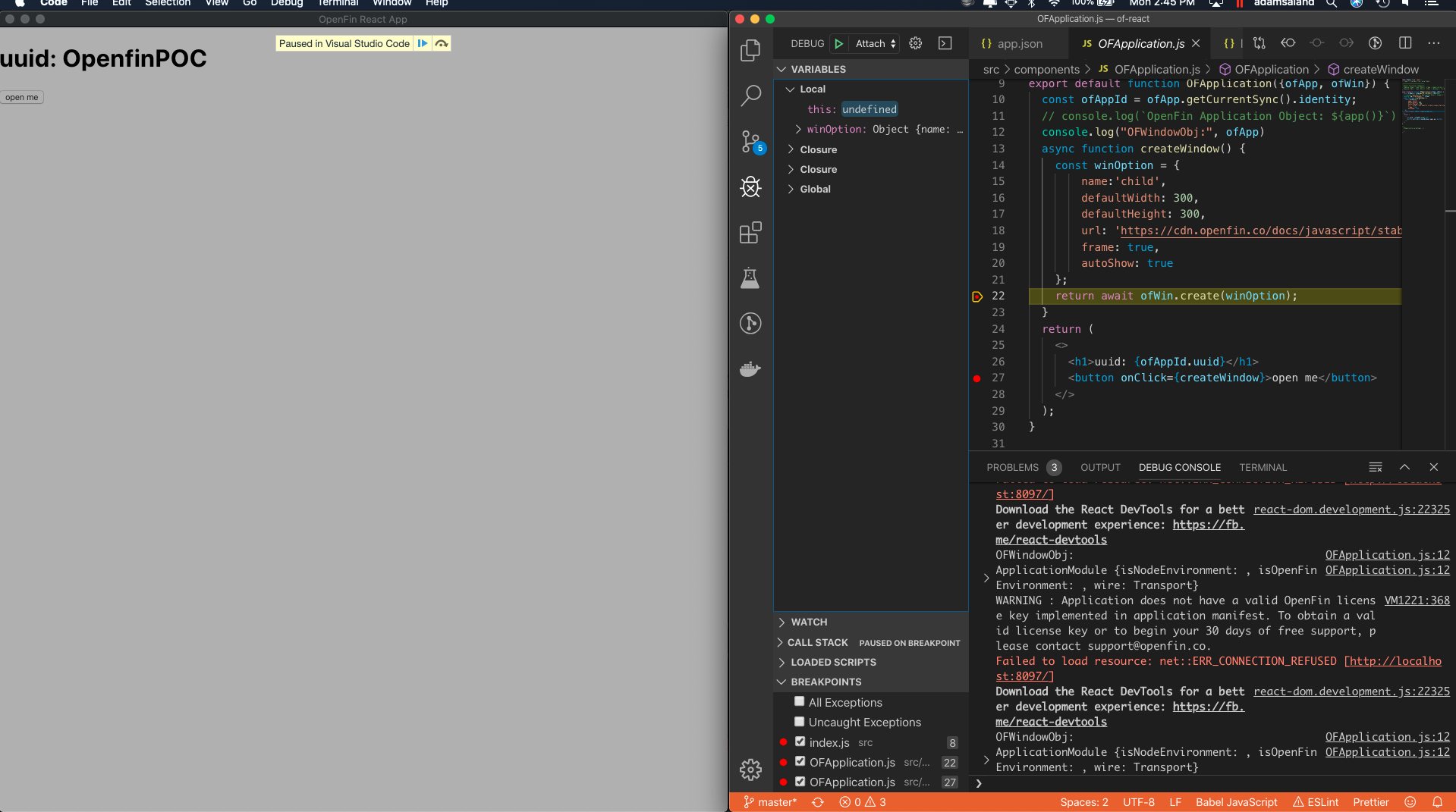 Using React Devtools in VS Code with Chrome Devtools Attach Configuration – OpenFin
